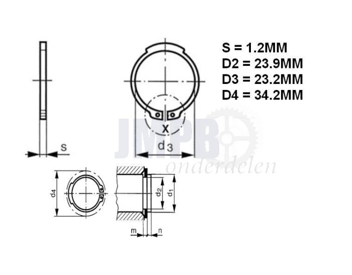 Seegerring As 25MM Din 471 - JMPB Onderdelen
