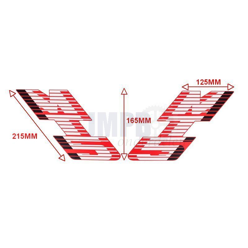 Stickerset Tank Honda MT5 88/89 Wit/Rood - JMPB Onderdelen