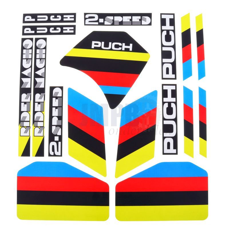Stickerset Puch 2-Speed | Zwart - JMPB Onderdelen