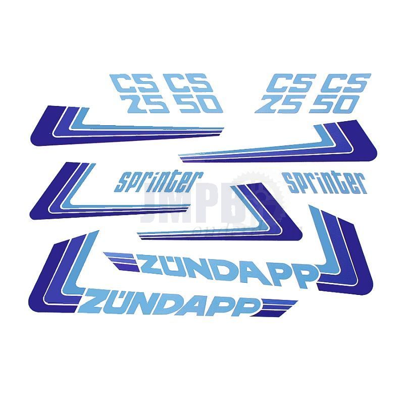 Stickerset Zundapp Sprinter - Witte uitvoering - JMPB Onderdelen